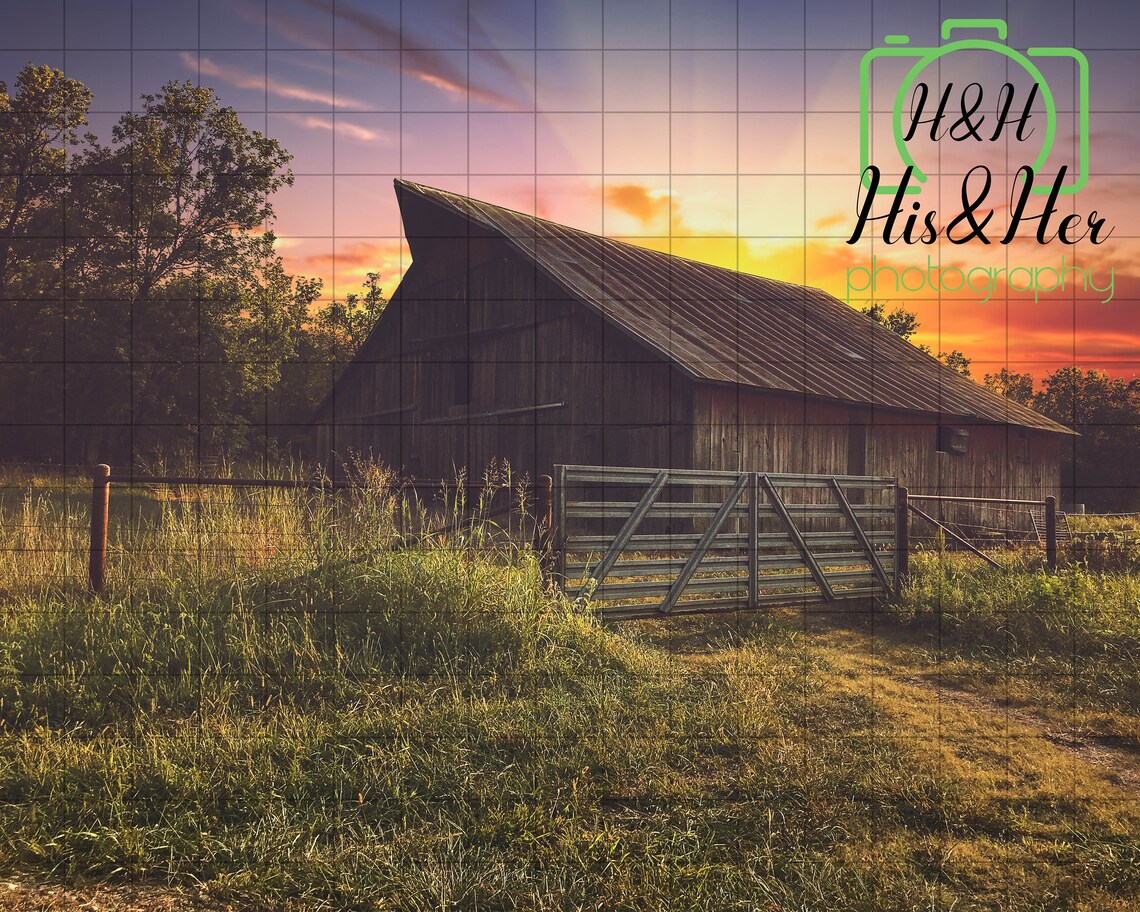 Sunset Barn With Horse and Without Horse, Digital Background, Digital ...