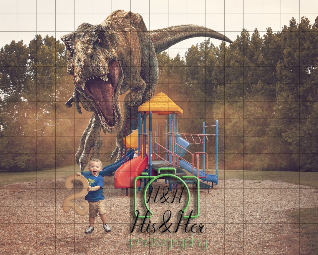 T-rex Playground, Digital Background, Digital Backdrop, Digital ...