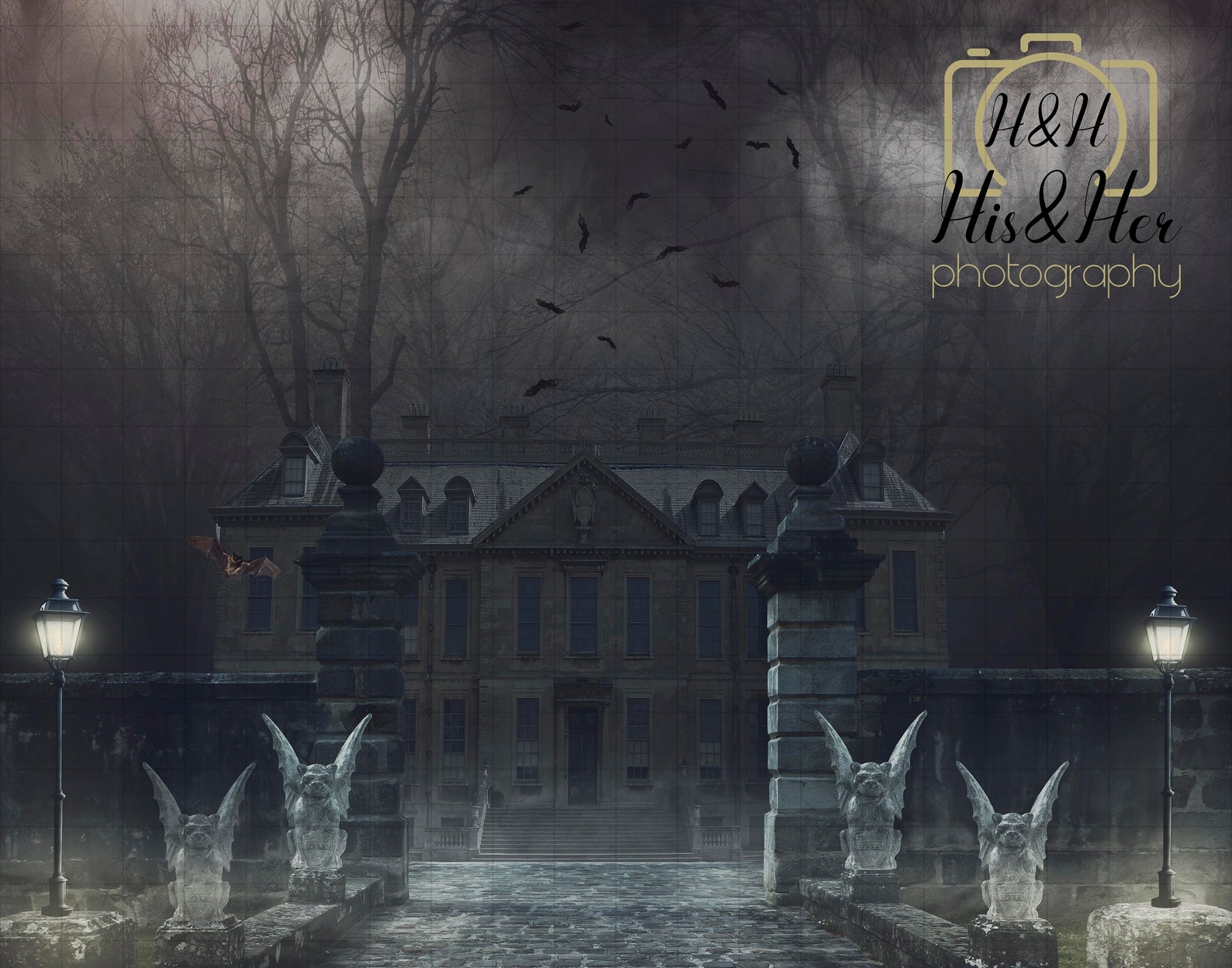 SpookyScaryMansionCustomDigital BackgroundDigital | Etsy