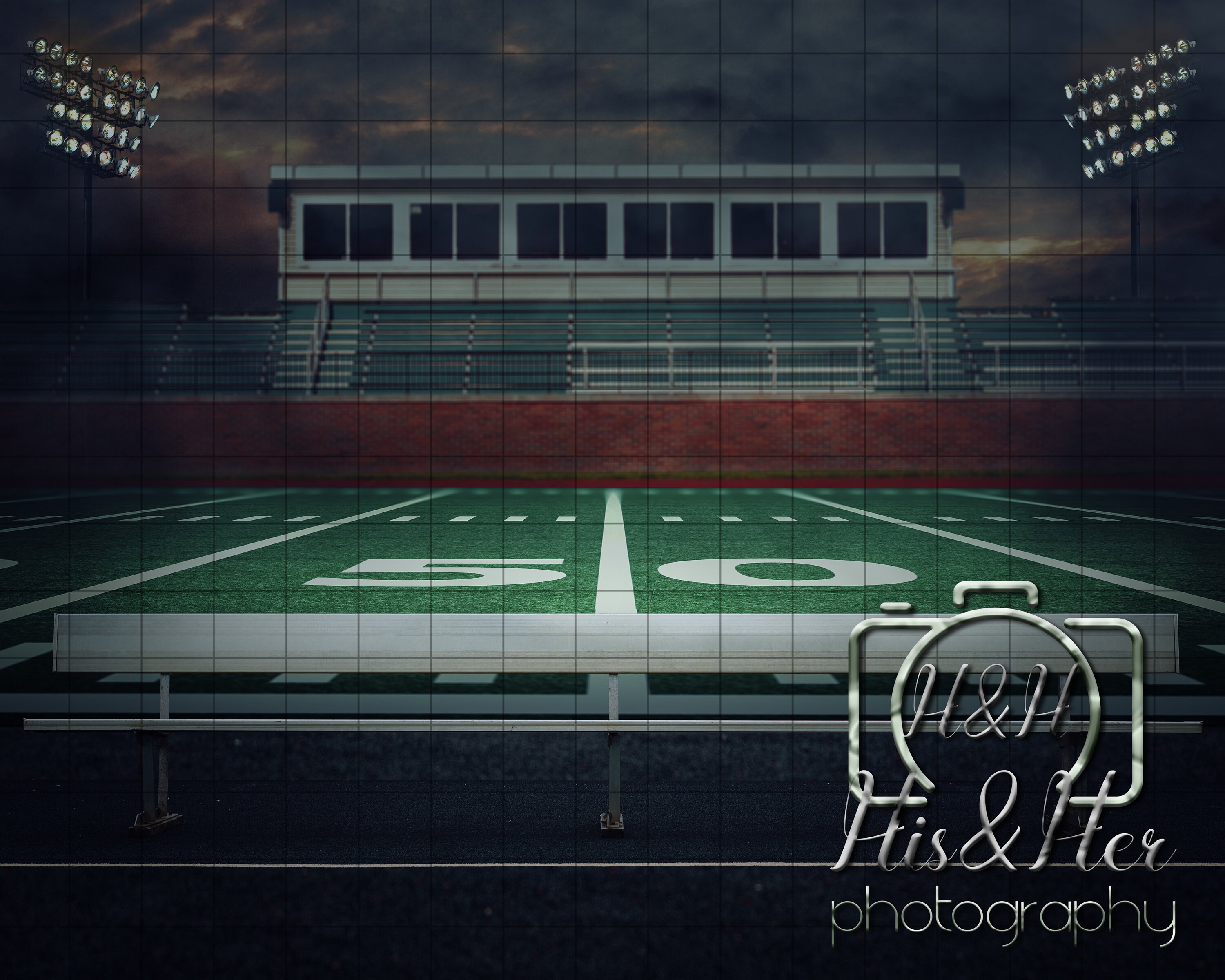 Football Field Bench Digital Background Digital Backdrop | Etsy