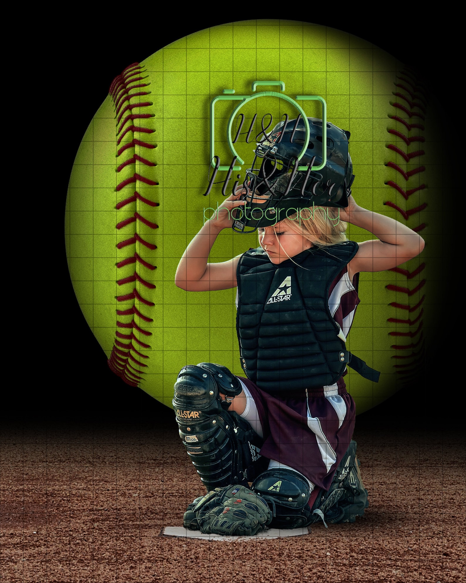 Softball Player Portrait, Digital Background, Digital Backdrop, Digital ...