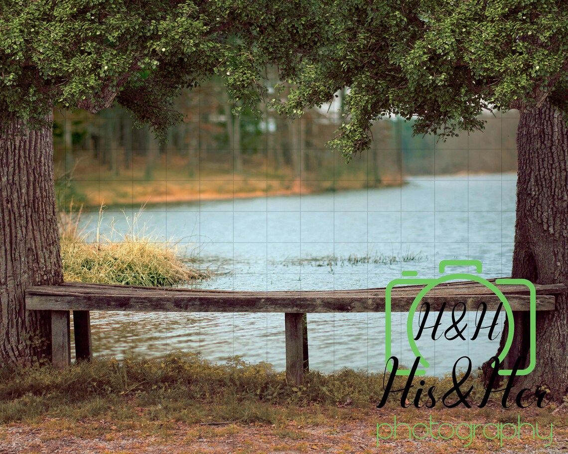 2 Lake Side Bench Backgrounds Digital Background Digital - Etsy