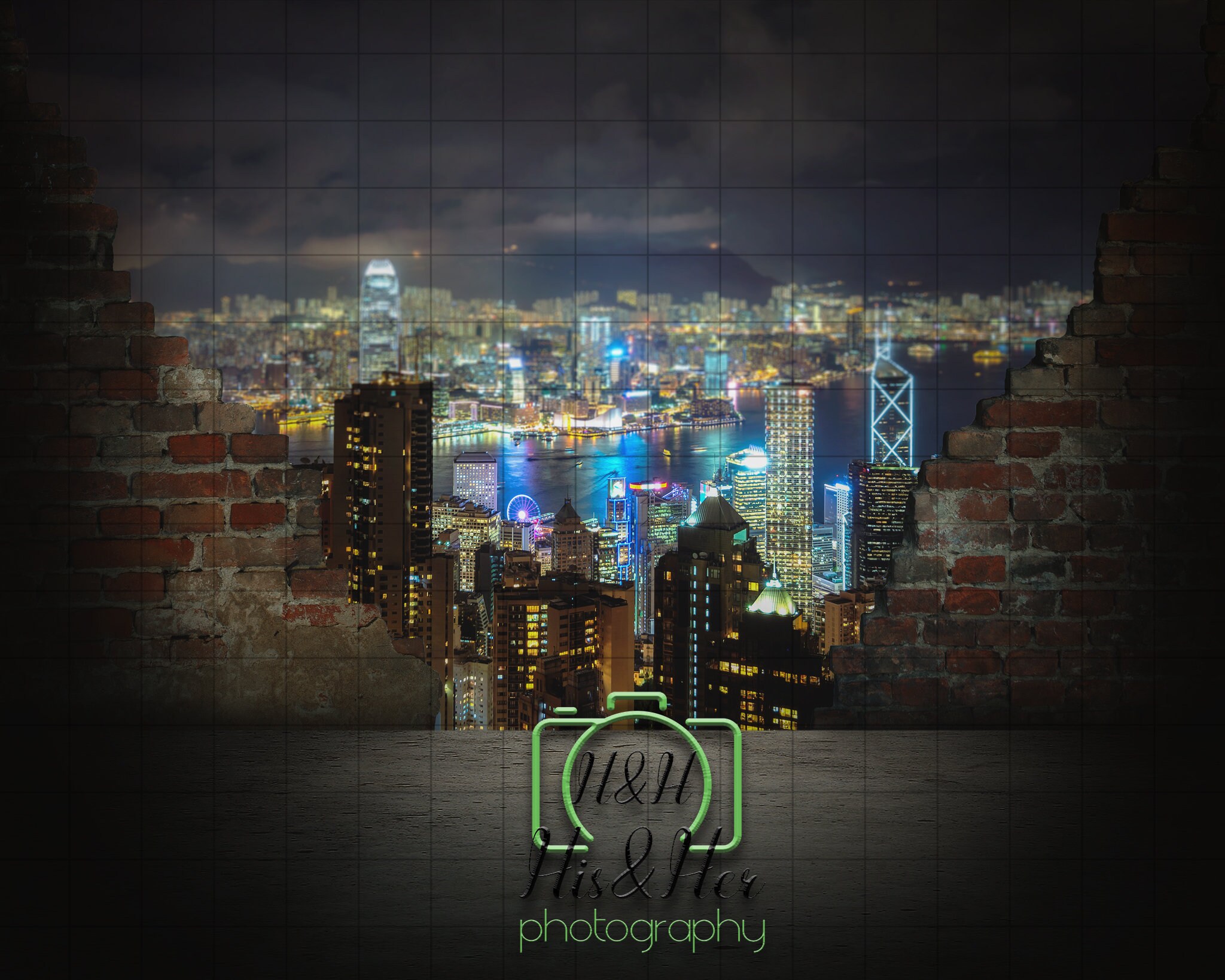 Hero City, Brick Wall, Digital Background, Digital Backdrop, Digital ...