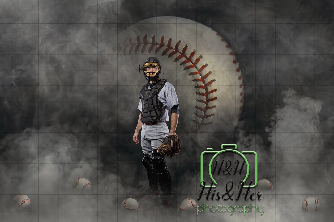 Smoky Baseball, Digital Background, Digital Backdrop, Digital Download ...