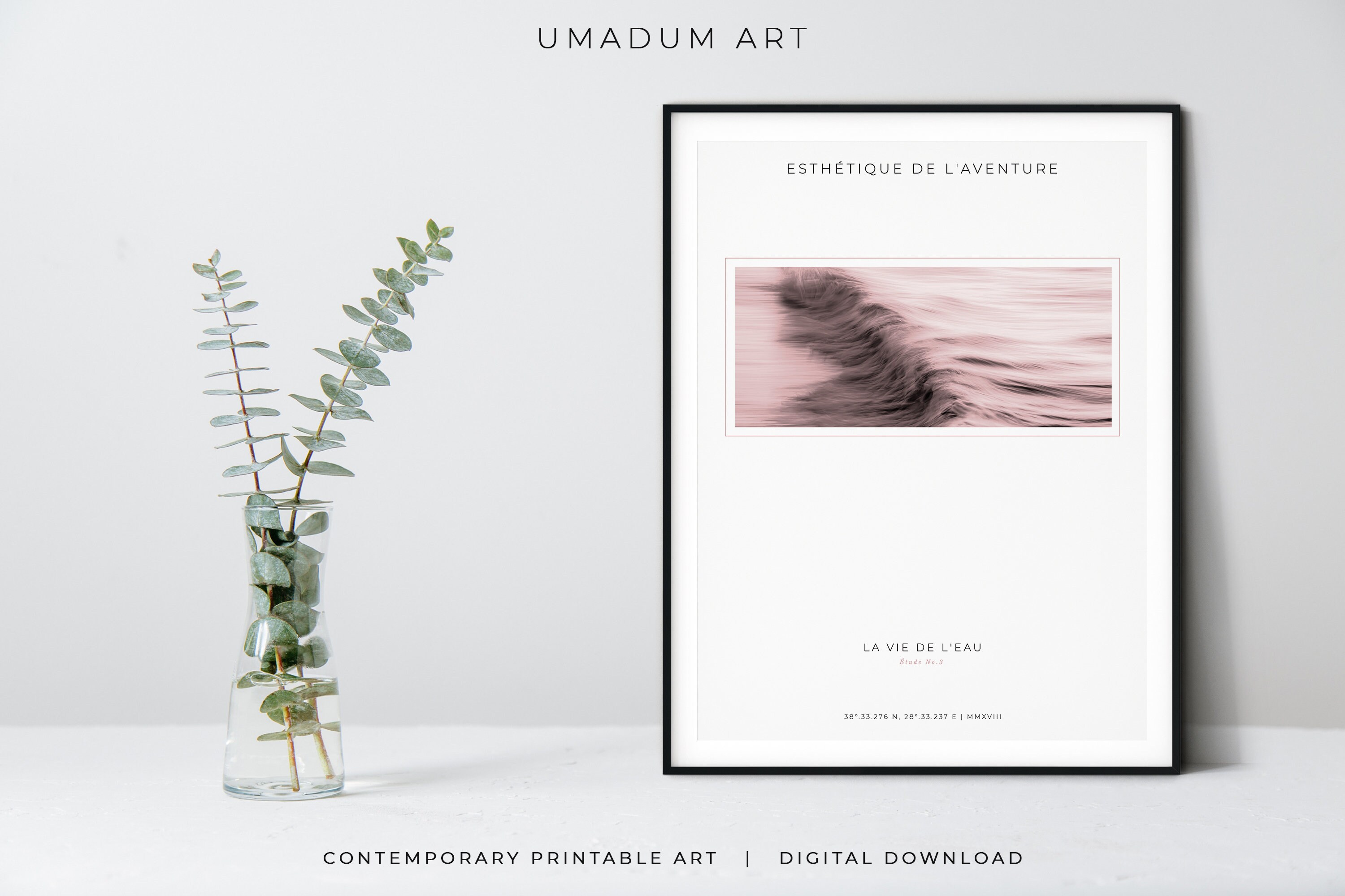 Mauve Purple Poster Abstract Minimalist Neutral Wall Print Natural ...