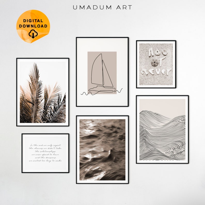 Printable Neutral Gallery Wall Set Abstract Minimalist Set of - Etsy