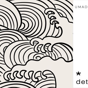 Japanese Abstract Wave Line Art Japandi Graphic Art Beige and Black Art ...