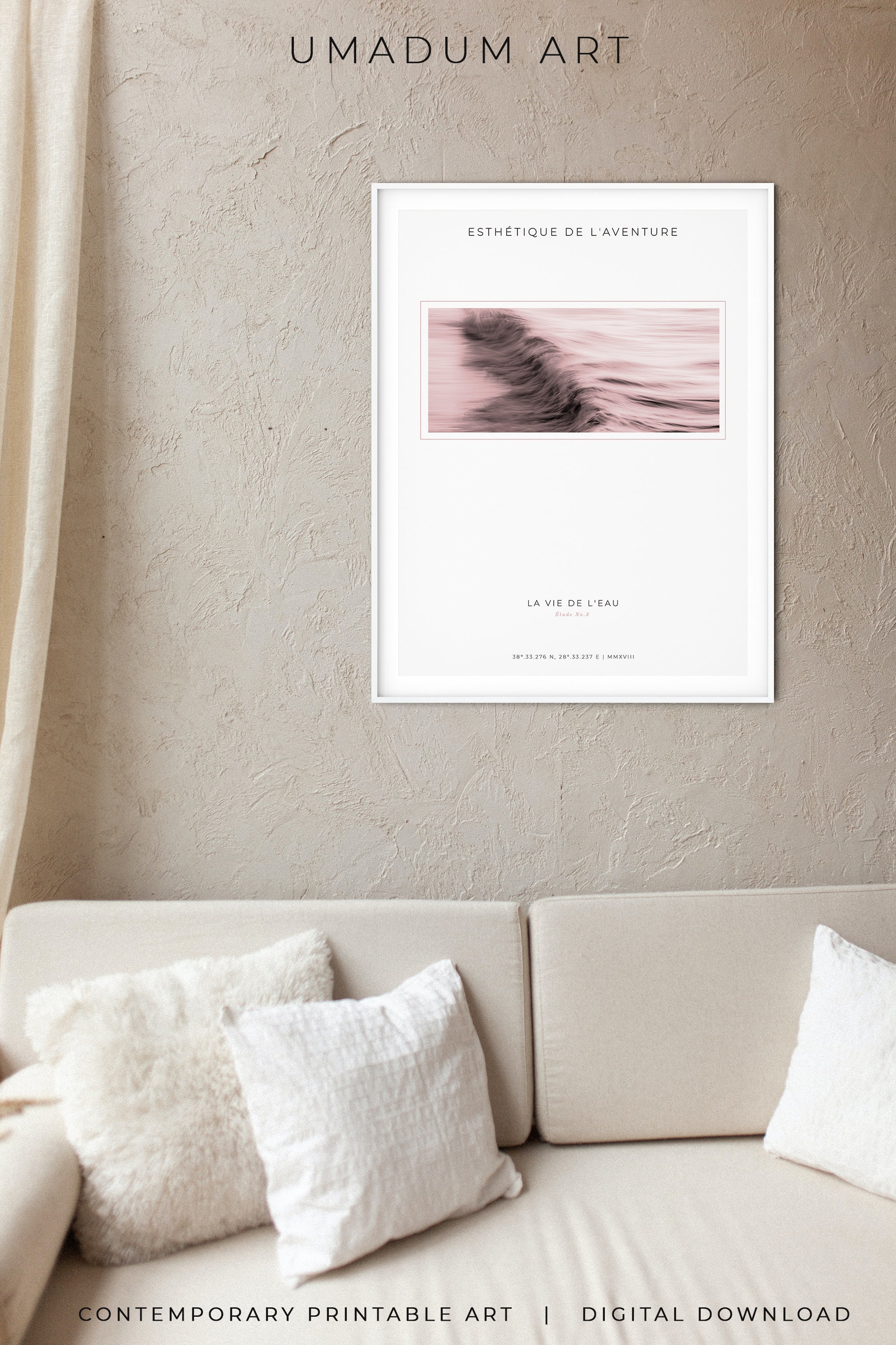 Mauve Purple Poster Abstract Minimalist Neutral Wall Print Natural ...