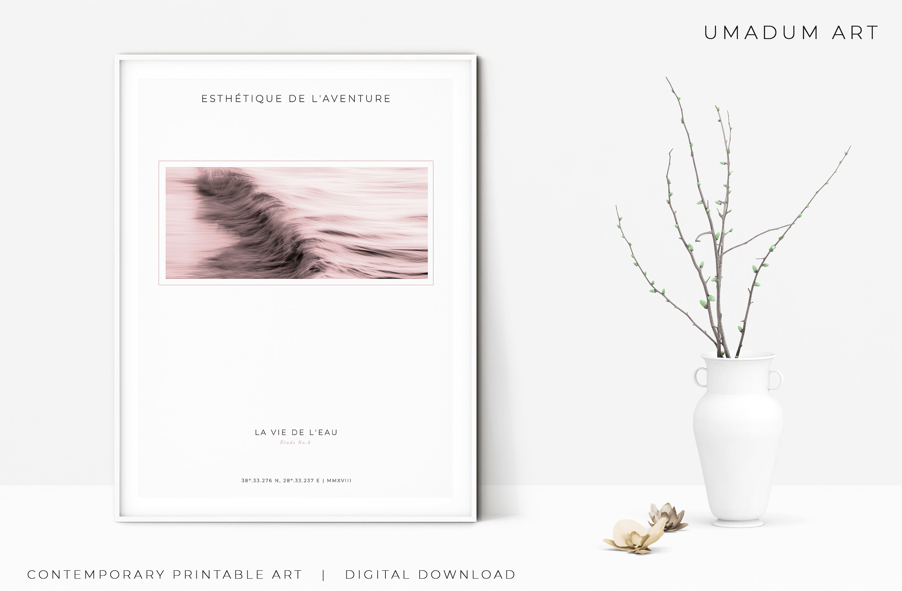 Mauve Purple Poster Abstract Minimalist Neutral Wall Print Natural ...