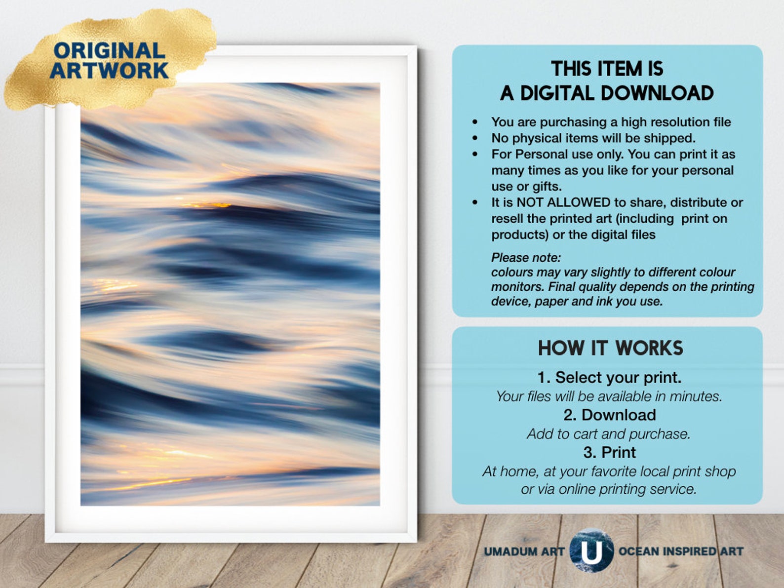 Japanese Wave Print Line Art Poster Black and White Waves Line Drawing ...