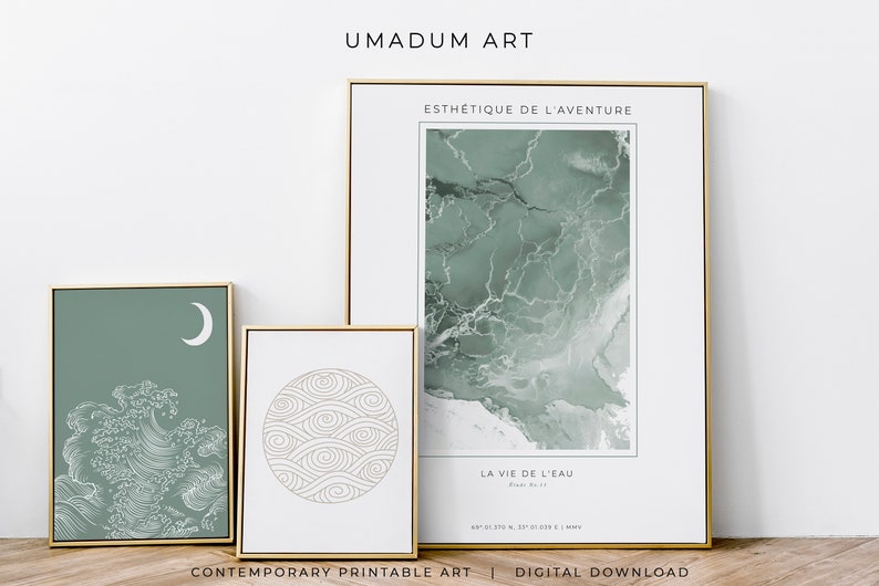 Light Green Abstract Poster Printable Art Sage Green Wall Art Olive ...