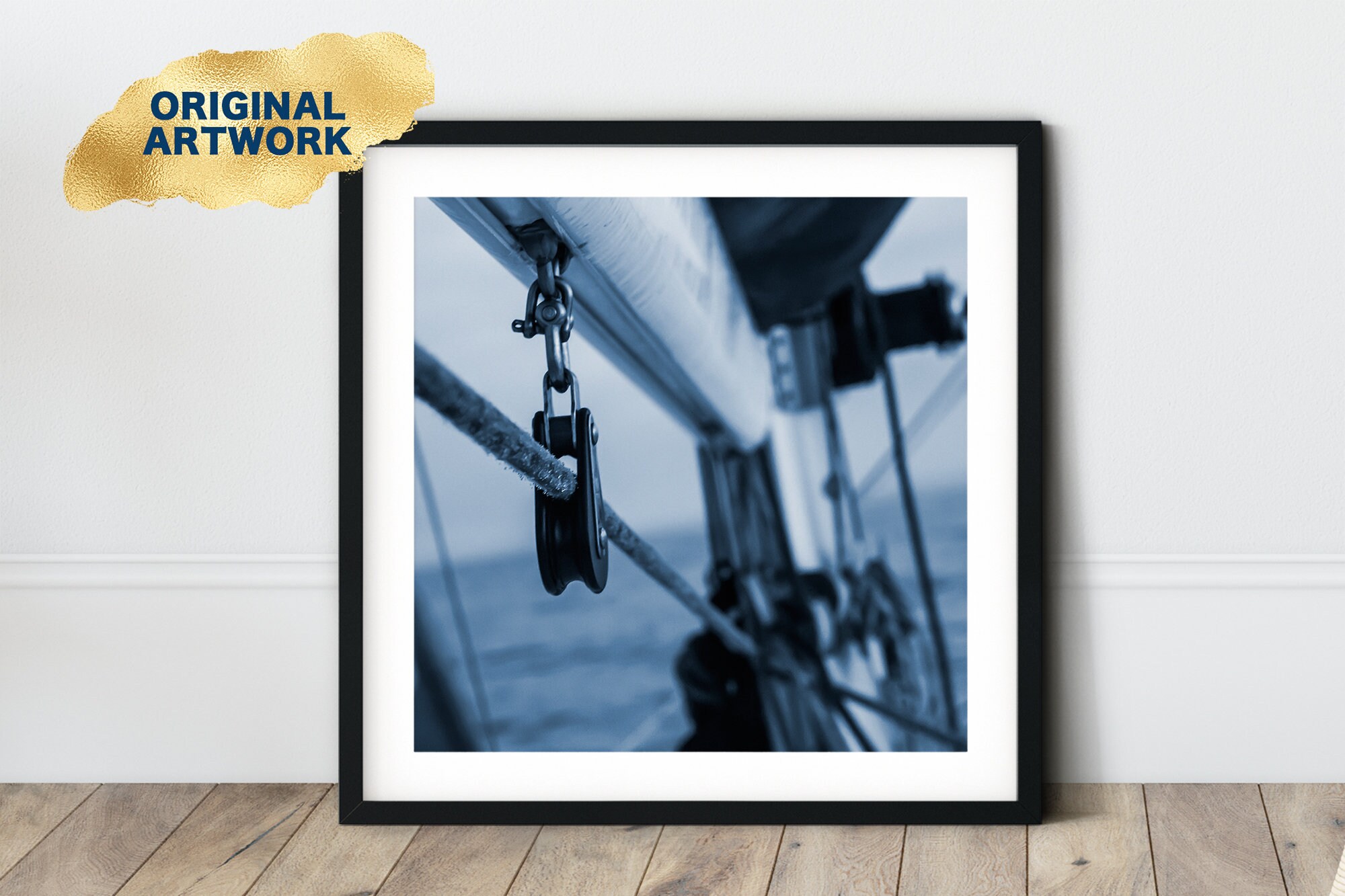 Yacht Print Set of 3 Sailing Photography Navy Blue Wall Decor Nautical ...