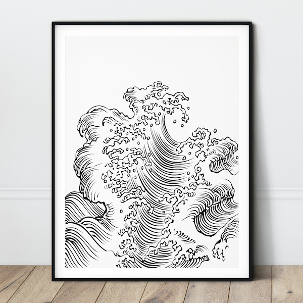 Wave Line Drawing - Etsy