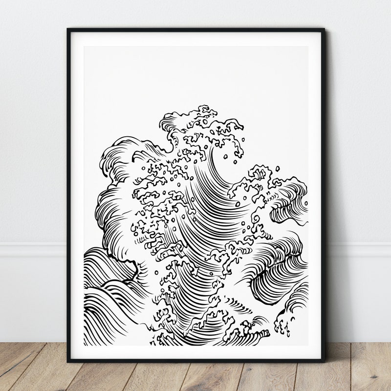 Wave Line Drawing - Etsy