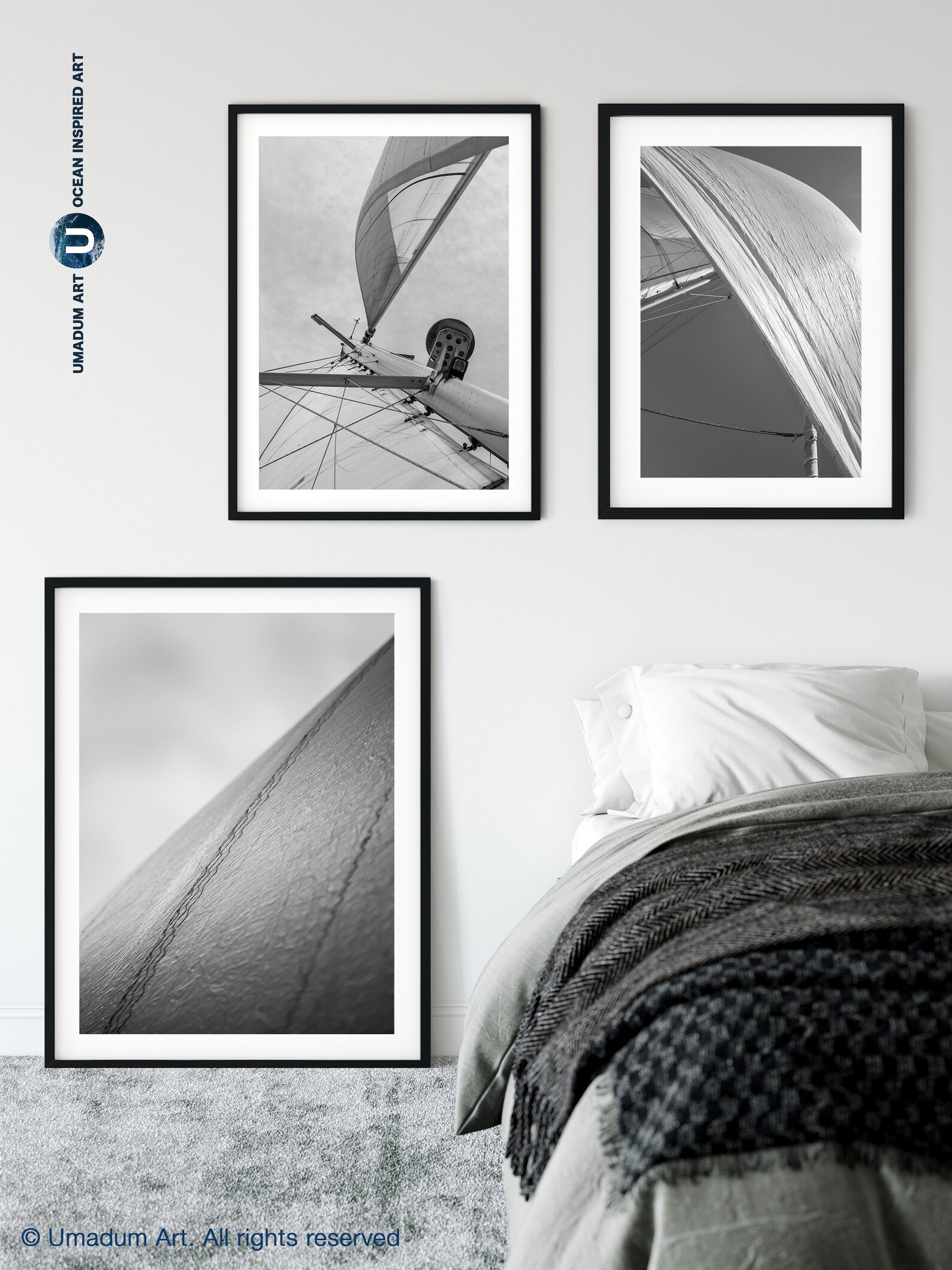Nautical Set of 3 Sailboat Art Print Sailing Photography Sail - Etsy
