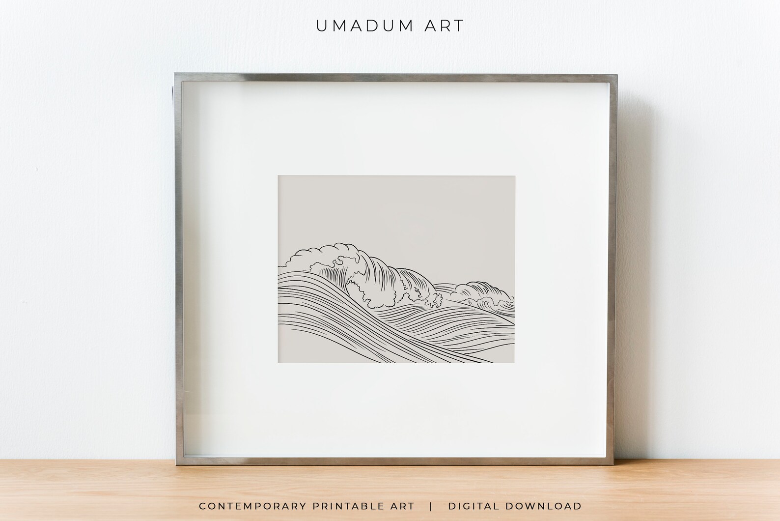Ocean Wave Print Japanese Line Art Japandi Graphic Art Modern - Etsy