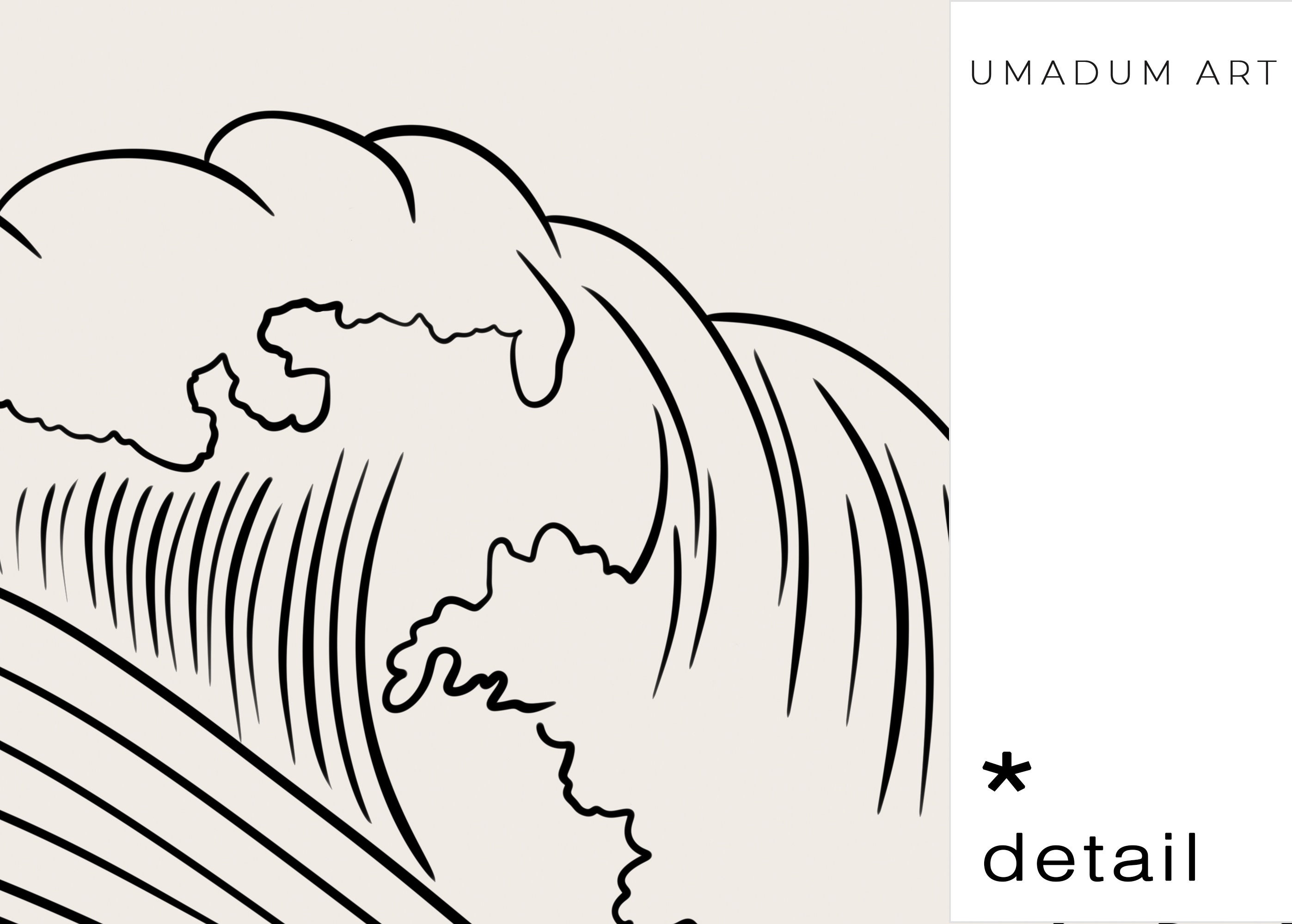 Ocean Wave Print Japanese Line Art Japandi Graphic Art Modern - Etsy