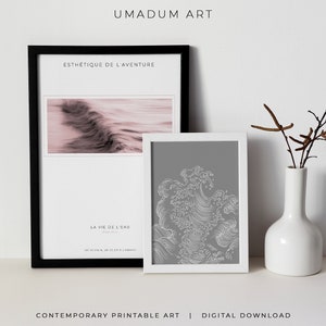 Mauve Purple Poster Abstract Minimalist Neutral Wall Print Natural ...