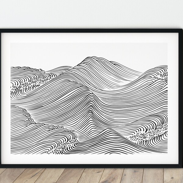 Abstract Wave Art - Etsy