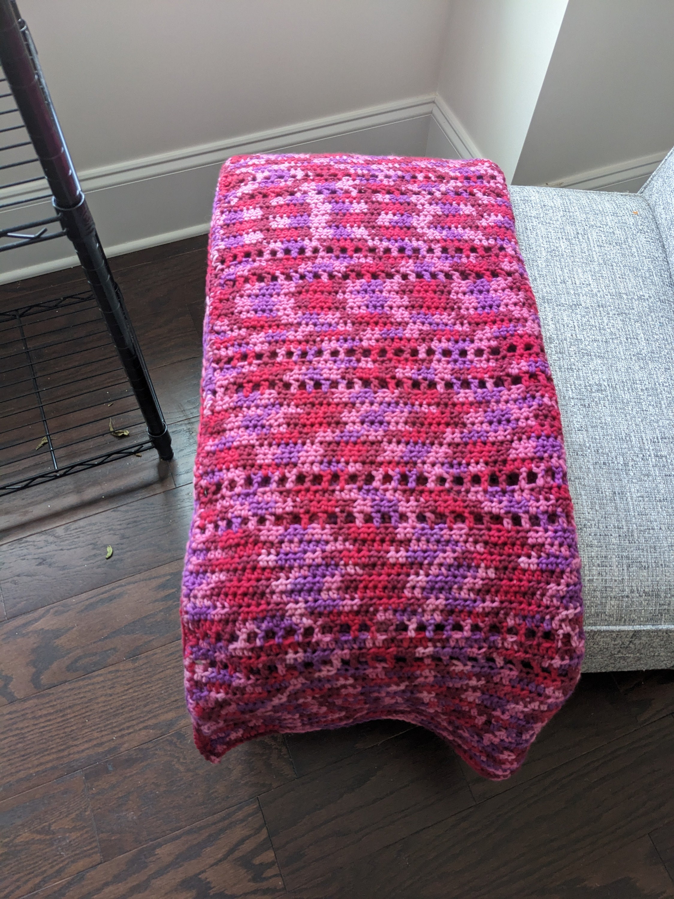 Berry Throw, Magenta Throw, Afghan, Blanket, Purple, Pink, Burgundy ...