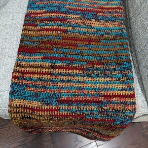 Multicolor Afghan, Colorful Throw, Southwestern Colors, Burgundy, Blue ...