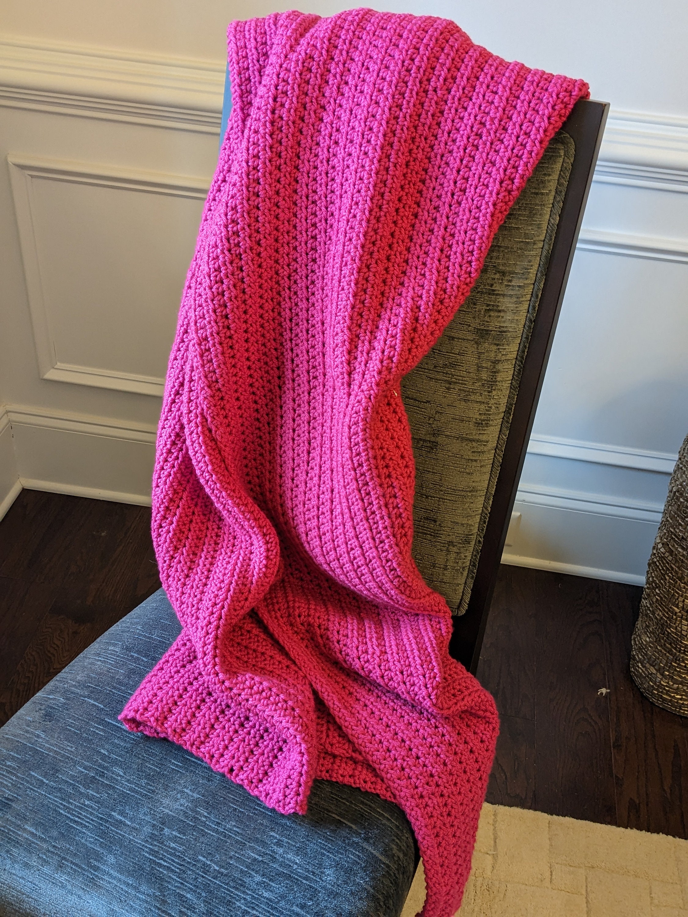 Hot Pink Throw, Blanket, Afghan, Crocheted, Magenta, Fuschia - Etsy