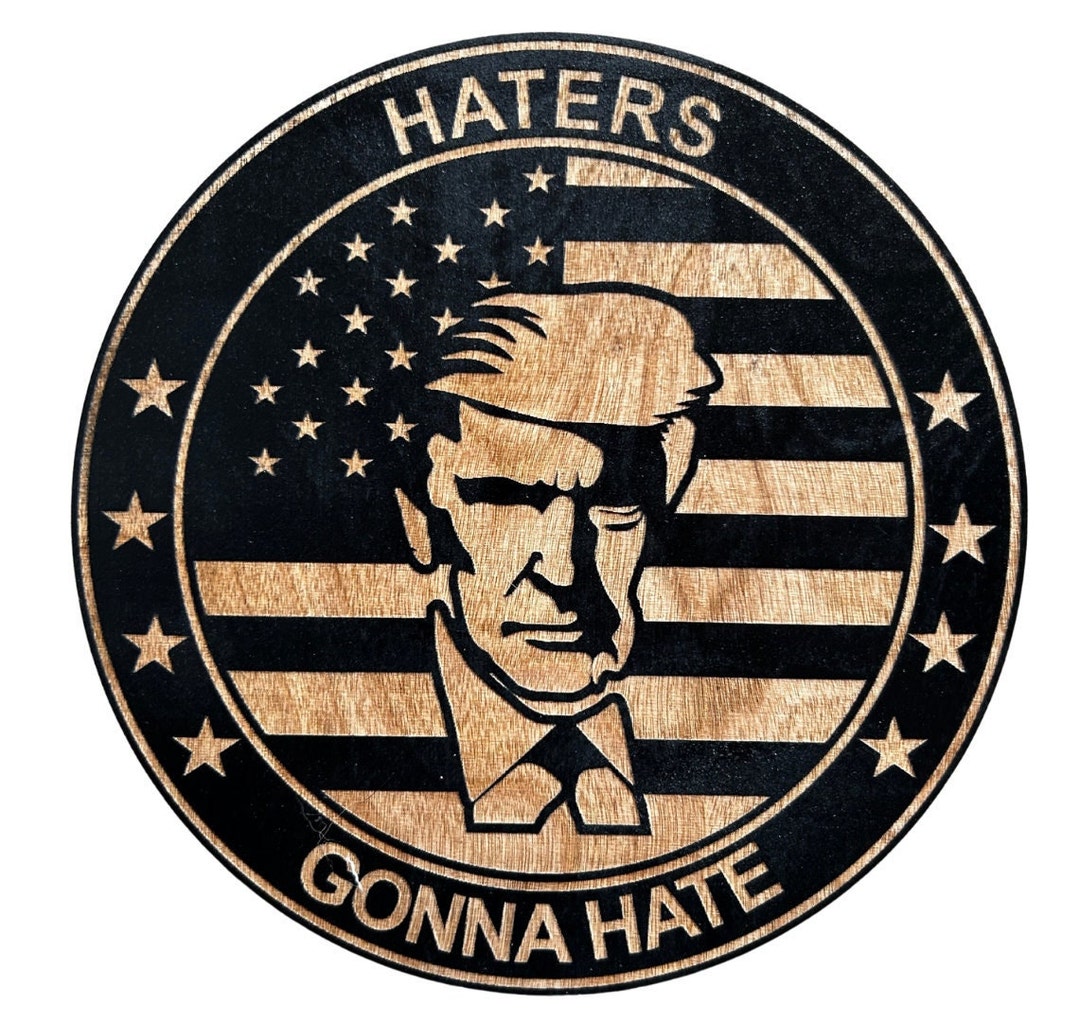 Round Trump Wooden Sign, Trump Sign for Office or Den, Donald Trump ...