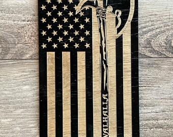 Til Valhalla Wood Flag - Etsy