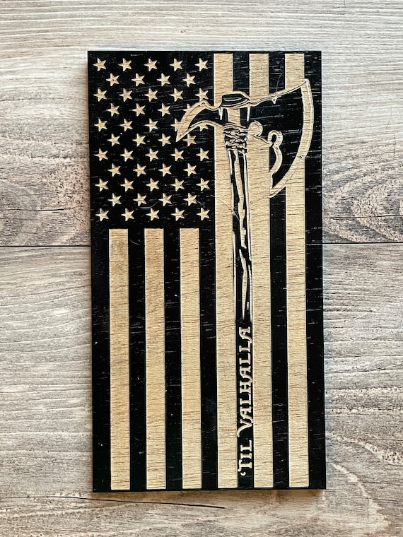 Til Valhalla Wood Flag Vertical Flag Vikings Military - Etsy