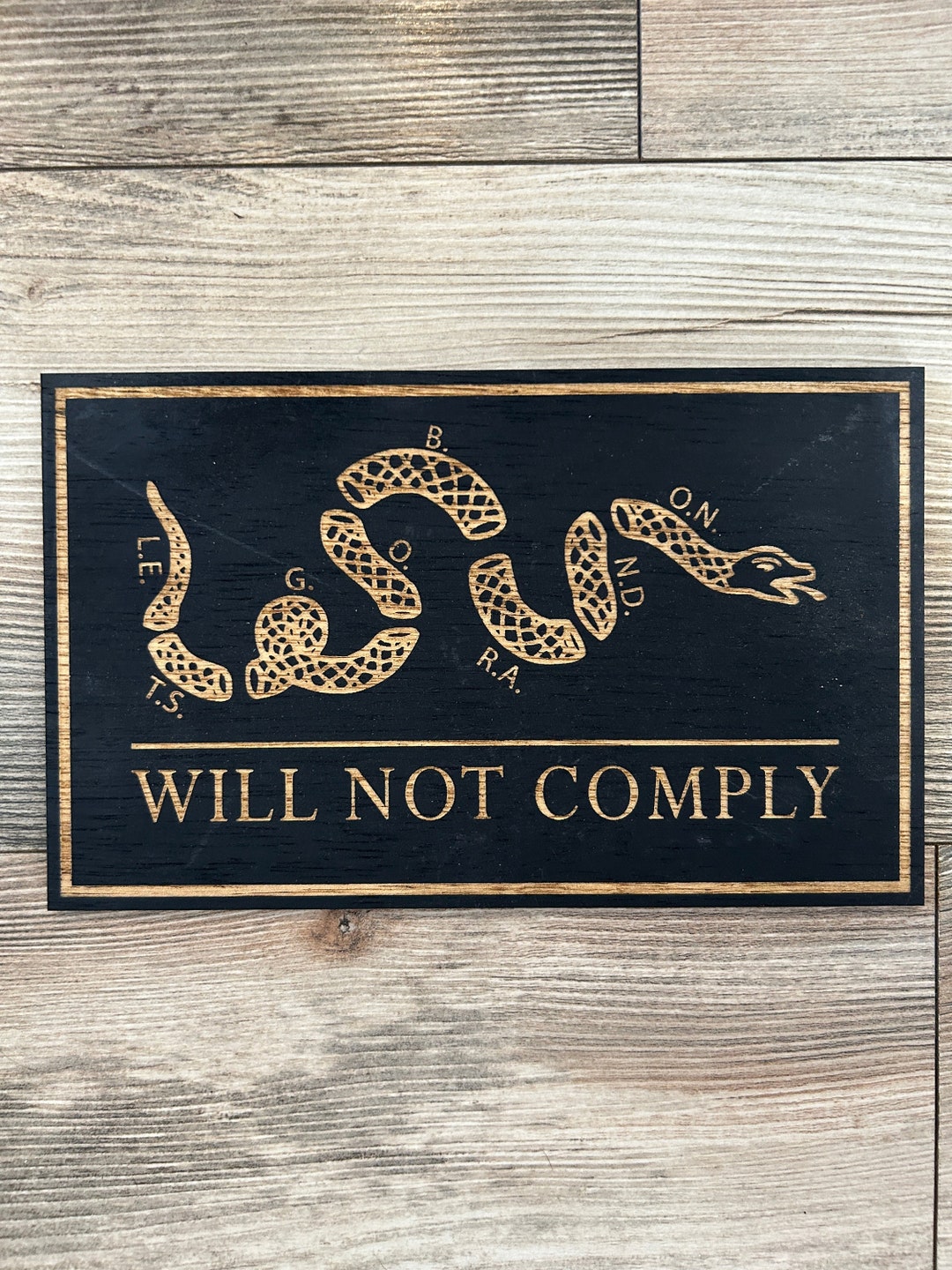 Engraved Wood American Flag, Will Not Comply, Patriotic Wall Decor - Etsy