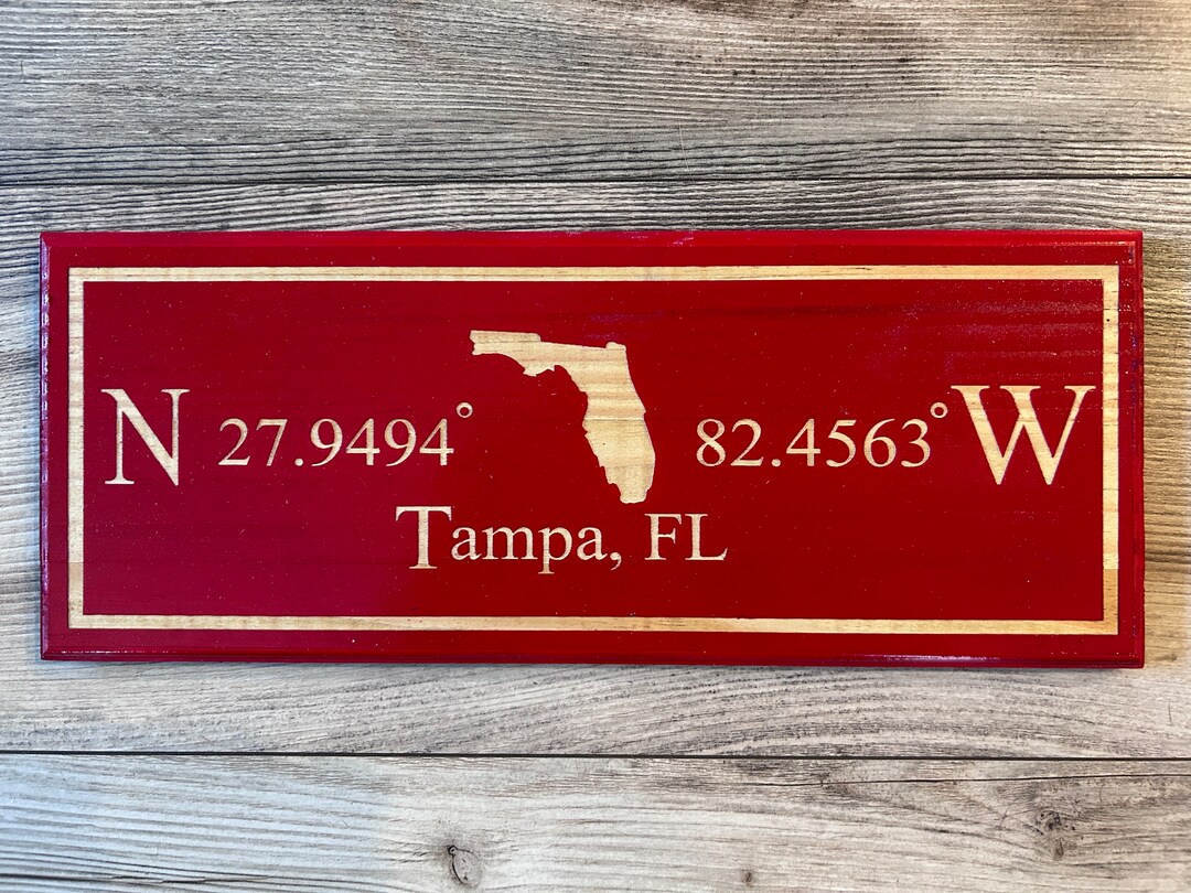 City of Tampa Florida Coordinates Sign, Tampa Art, Florida Art, Tampa ...