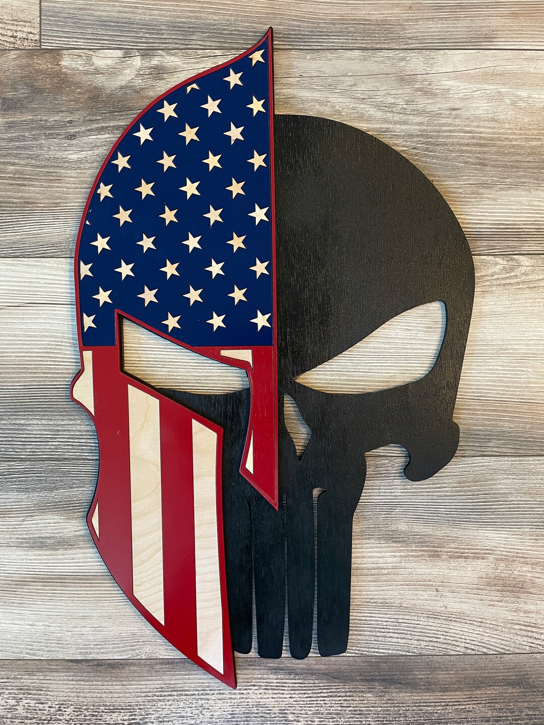 Spartan Punisher Wood Flag, Spartan Helmet, Punisher Skull, Law ...