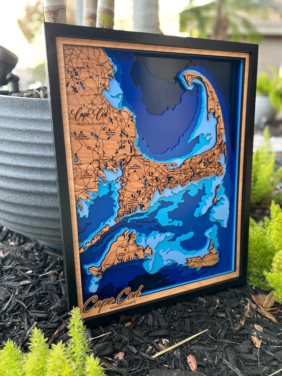 Cape Cod Map, Cape Cod Wood Map, Wood Map, Nautical Decor, Beach House ...