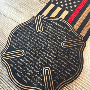 Maltese Cross With Firefighters Creed Wood Flag, American Flag ...