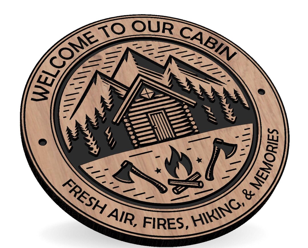 Custom Cabin Round Wood Sign, Rustic Decor - Etsy