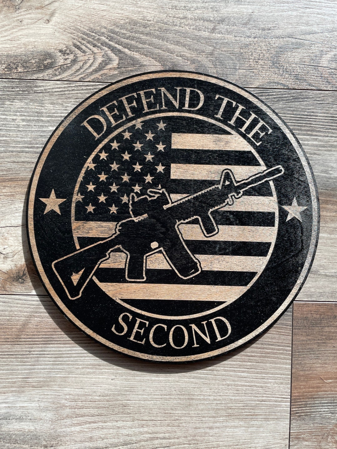 Defend the Second Round Sign, Second Amendment, 2a, Pew Pew ...