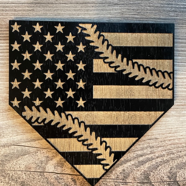 Flag Home Plate Sign - Etsy