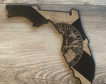 American / Florida State Waving Wooden Flag - Etsy