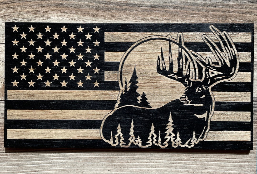 Hunting Wood Flag, Deer Sign, Deer Flag, Elk Sign, Elk Art, Deer Art ...