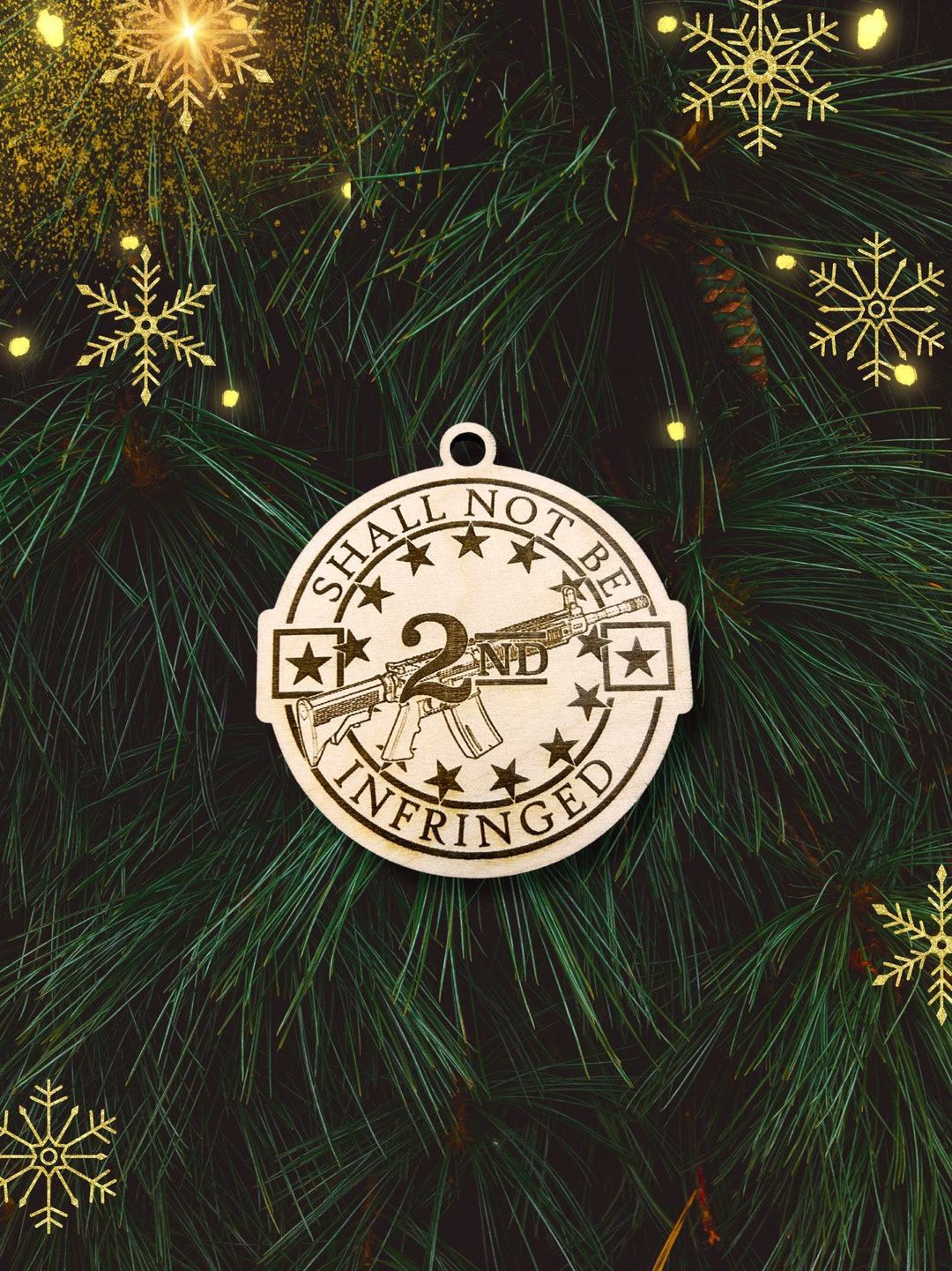 Second Amendment Christmas Ornament, Shall Not Be Infringed, Christmas ...