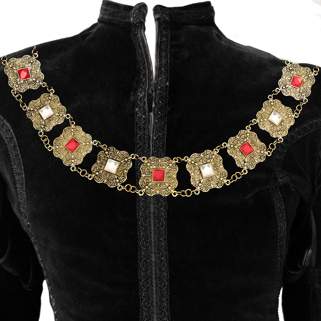 Heavy Chain of Office for Man, Medieval King Jewelry, Square Connectors ...