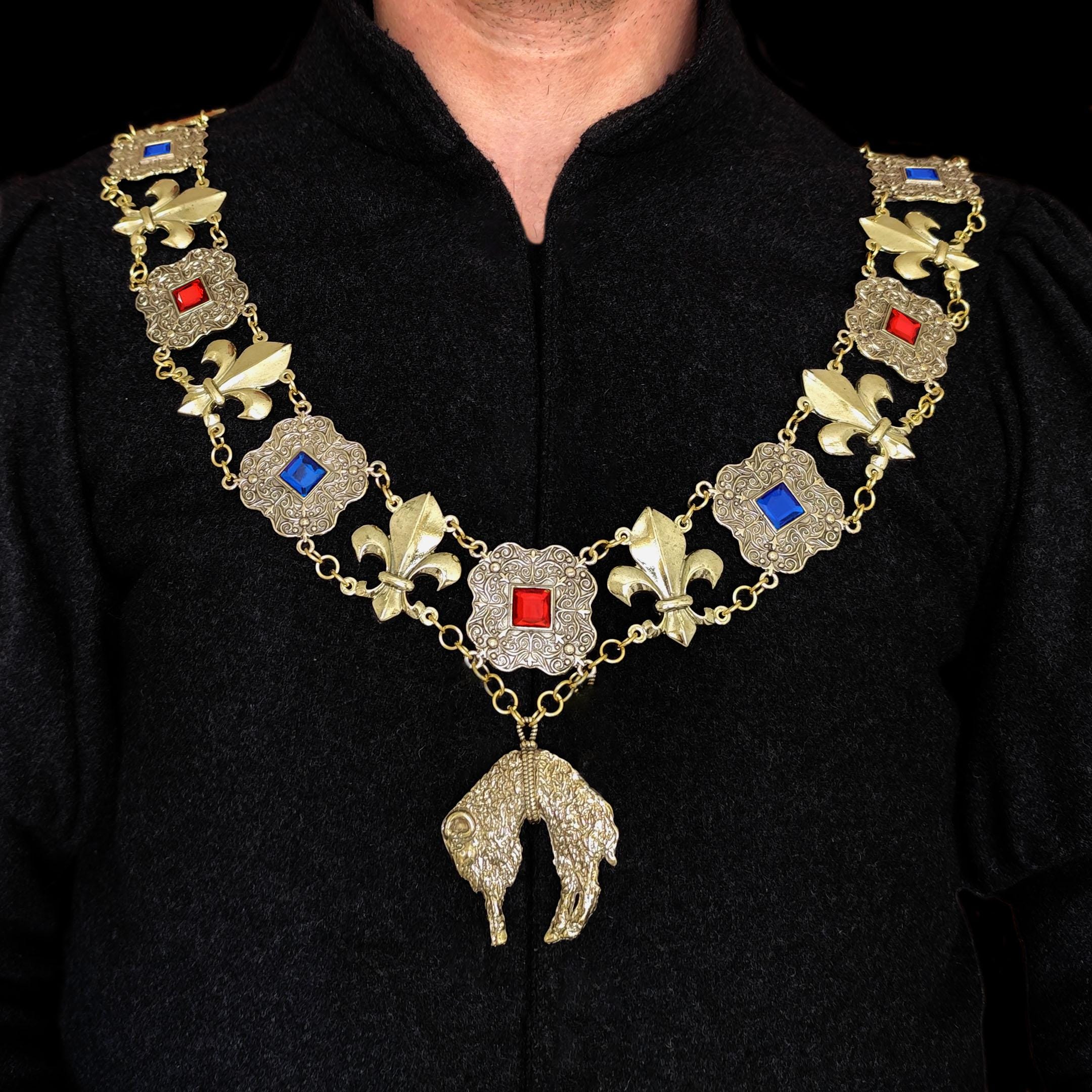 Golden Fleece Brass Livery Collar - Heavy Renaissance Necklace - Etsy