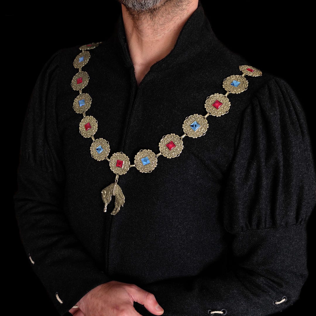 Chain of Office Livery Collar for Men, Golden Fleece Pendant in Antique ...