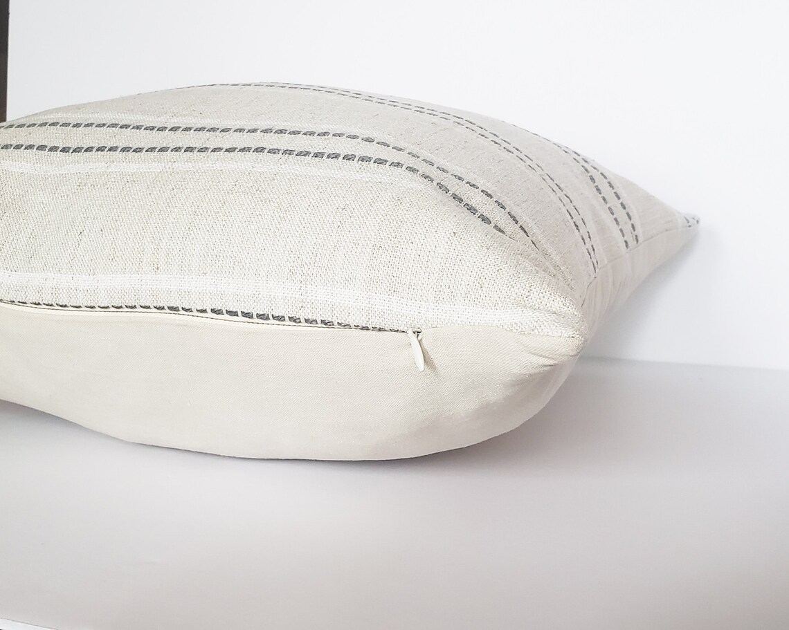 Beige and Gray Stripe Pillow Cover Modern Style Neutral - Etsy