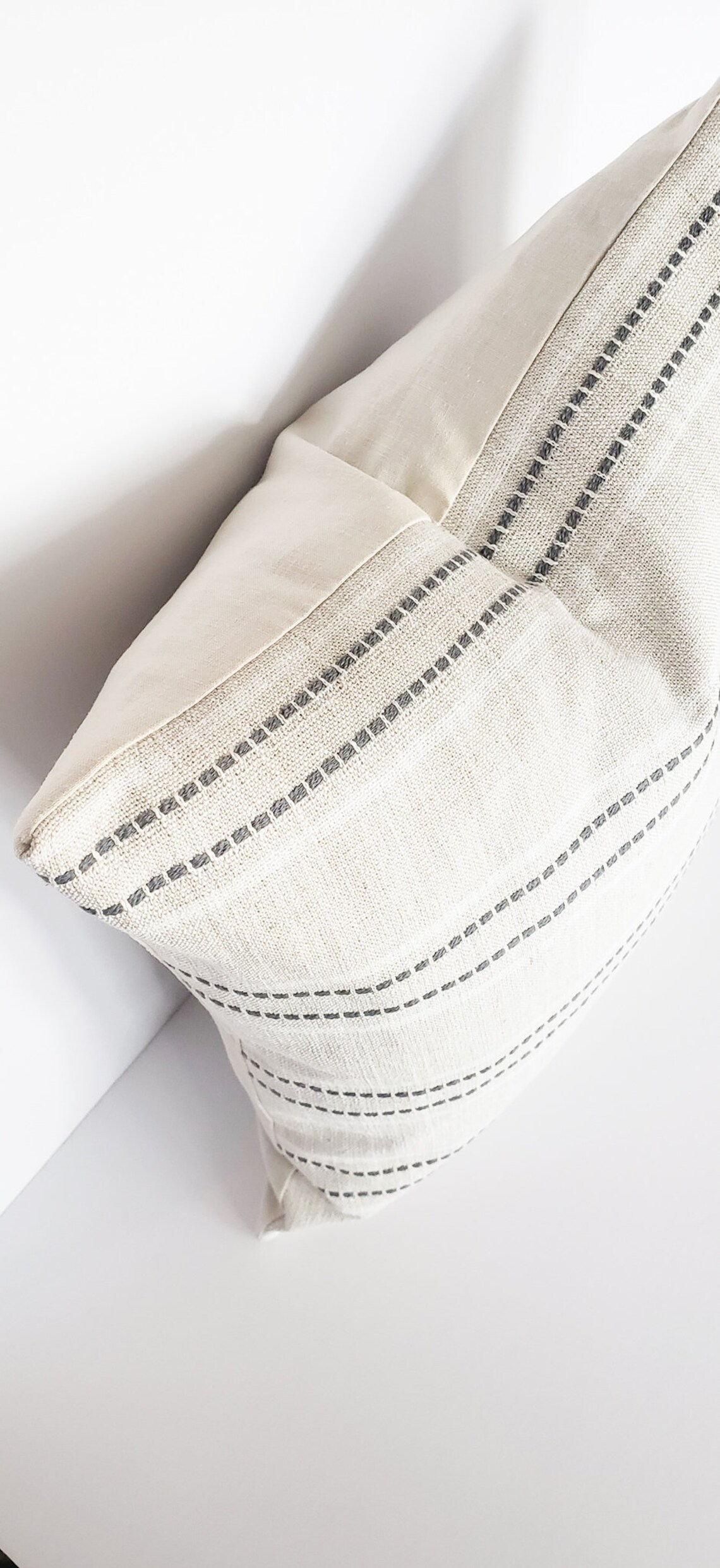 Beige and Gray Stripe Pillow Cover Modern Style Neutral - Etsy