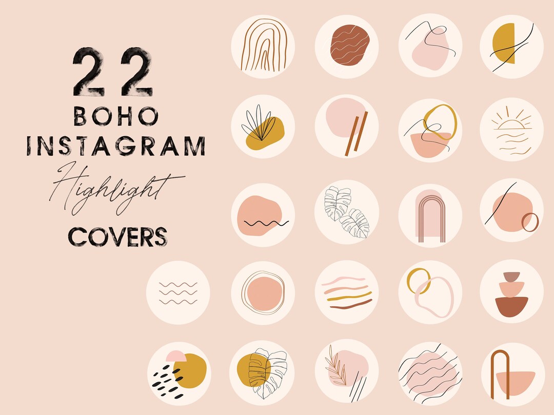 22 Instagram Highlight Cover | Boho Instagram Highlight | Social Media ...