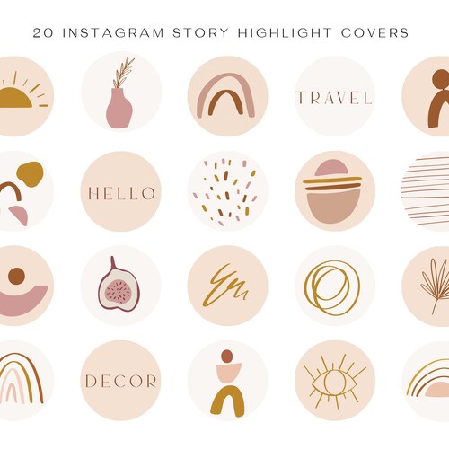 Instagram Story Highlight Icons Boho Instagram Abstract - Etsy