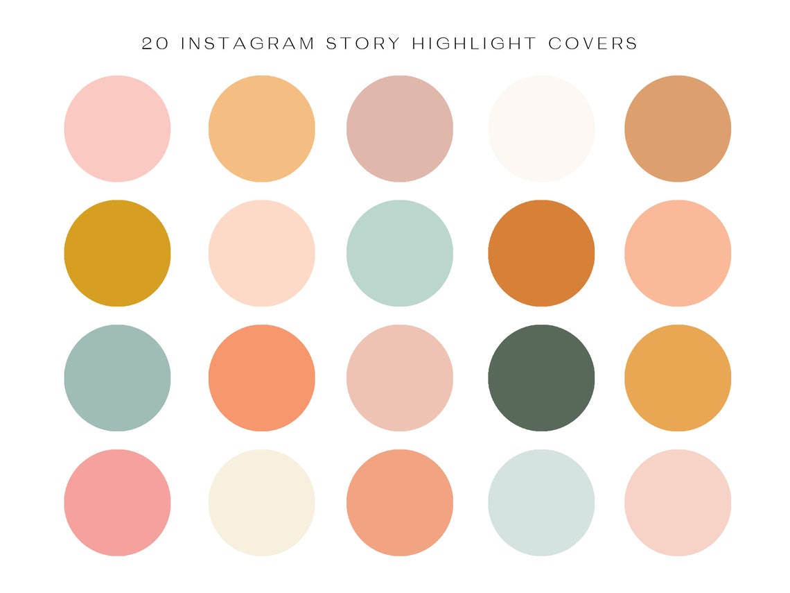 20 Solid Colors Instagram Highlight Cover Social Media - Etsy