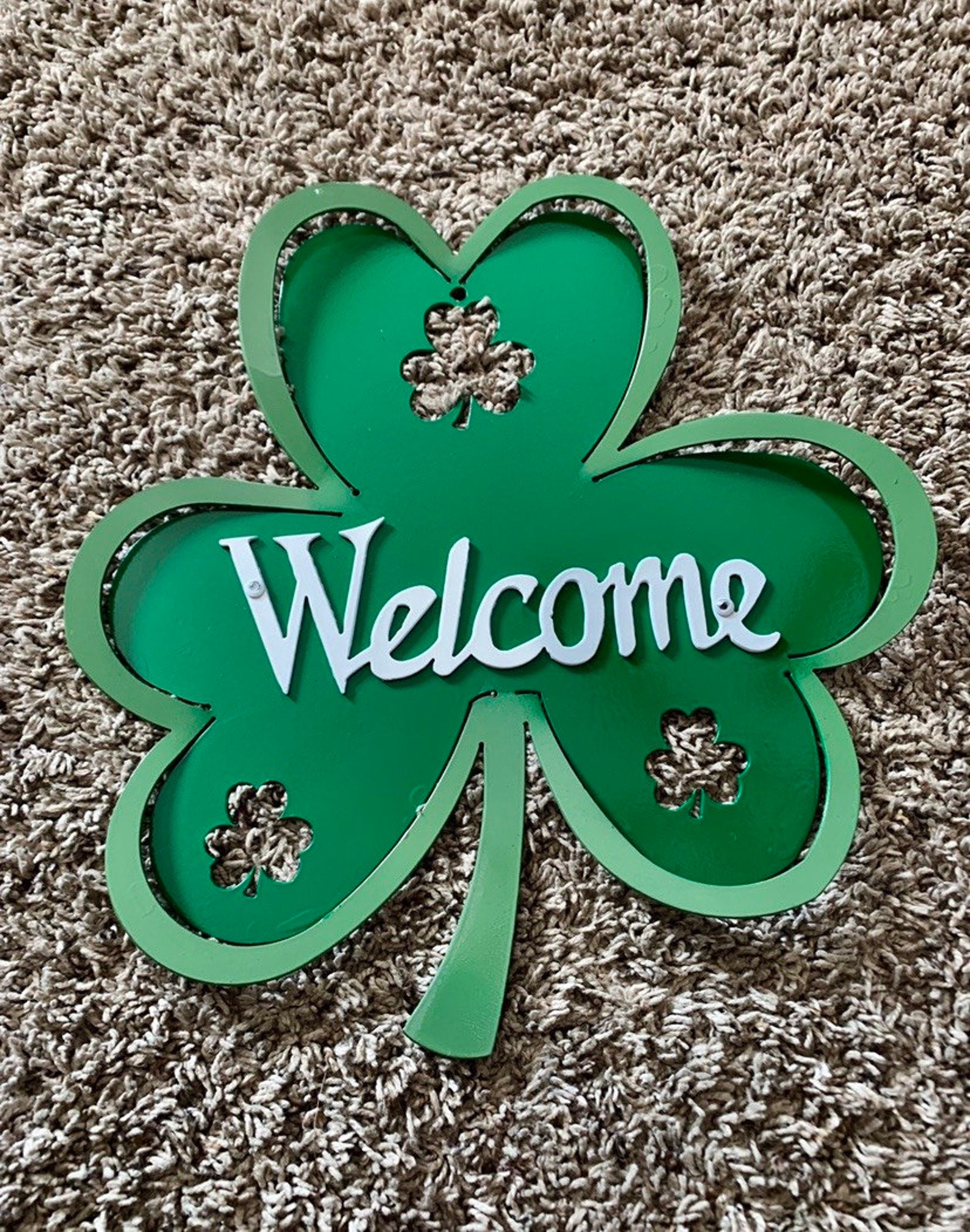 Metal Shamrock Welcome Sign - Etsy