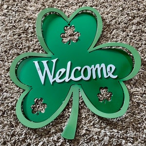 Metal Shamrock Welcome Sign - Etsy